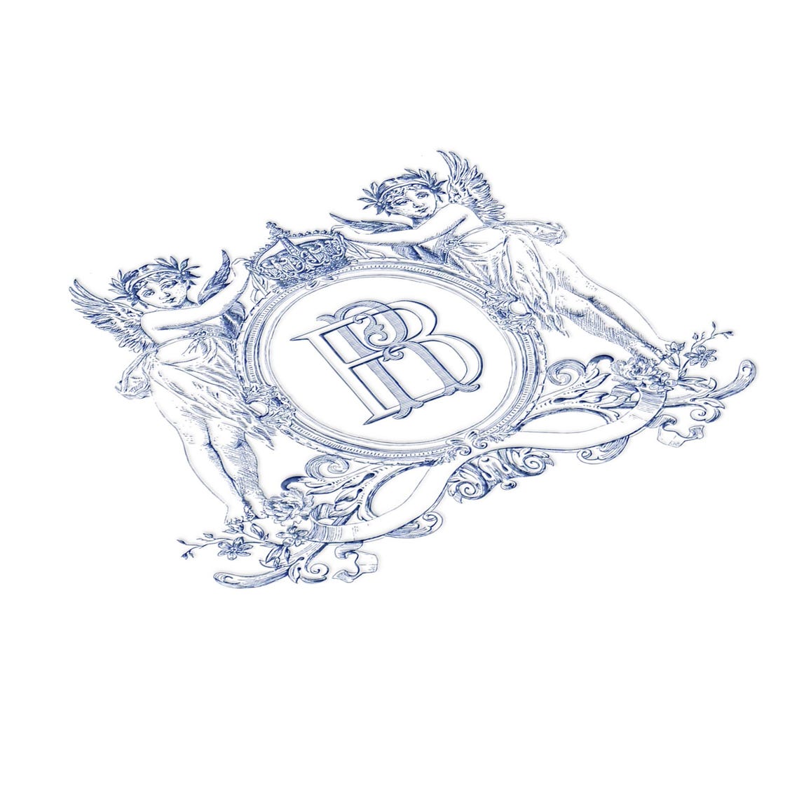 Vintage Angel Monogram Logo: Two-letter Wedding Crest (PDF-PNG) - Etsy