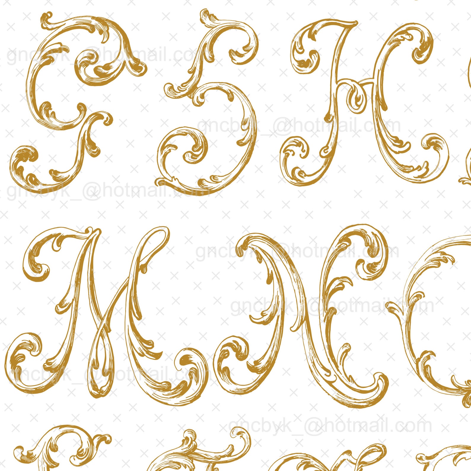 Vintage French Monogram: Single Letter SVG (digital Download) - Etsy