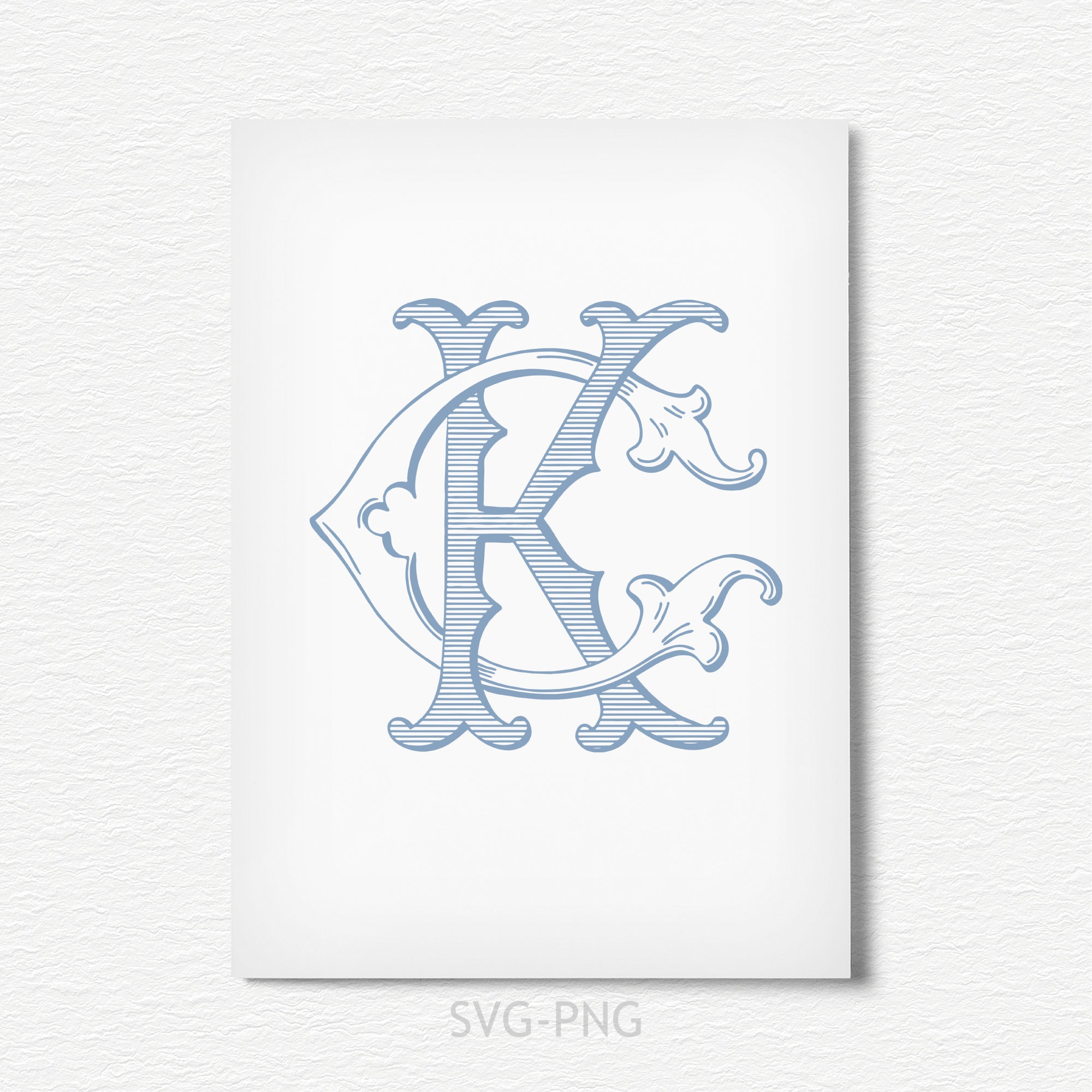 C-K -K-C Vintage Monogram,antique Classic Wedding Monogram,interlocking ...