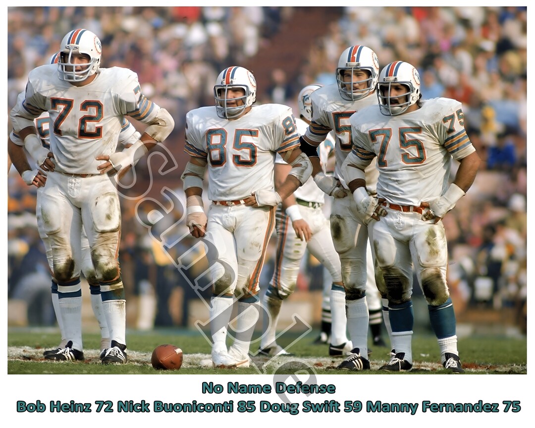 NFL 1972 Miami Dolphins No Name Defence Game Action Color 8 X 10 Photo ...