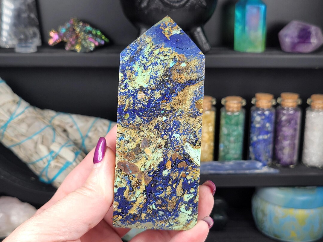 Chunky Raw Azurite Tower Crystal Tower Healing Crystal - Etsy