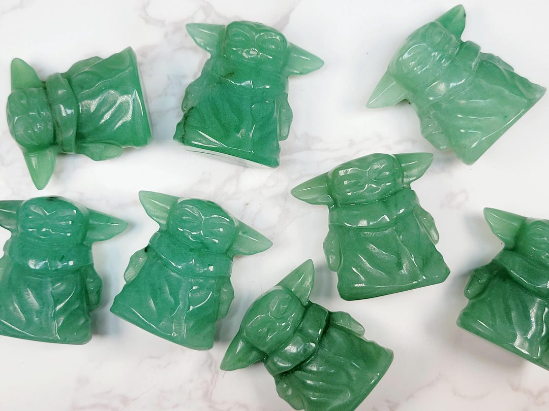Small Green Aventurine Grogu - Crystal Carving - Healing Crystal - Etsy