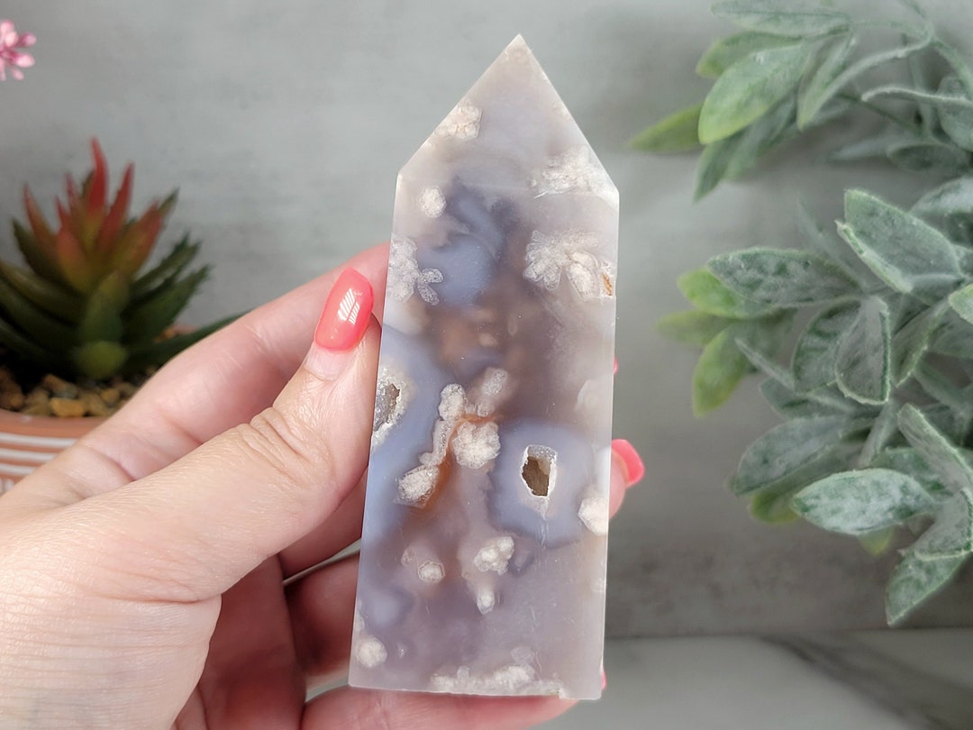 Beautiful Blue Flower Agate Tower Blossom Agate Crystal - Etsy