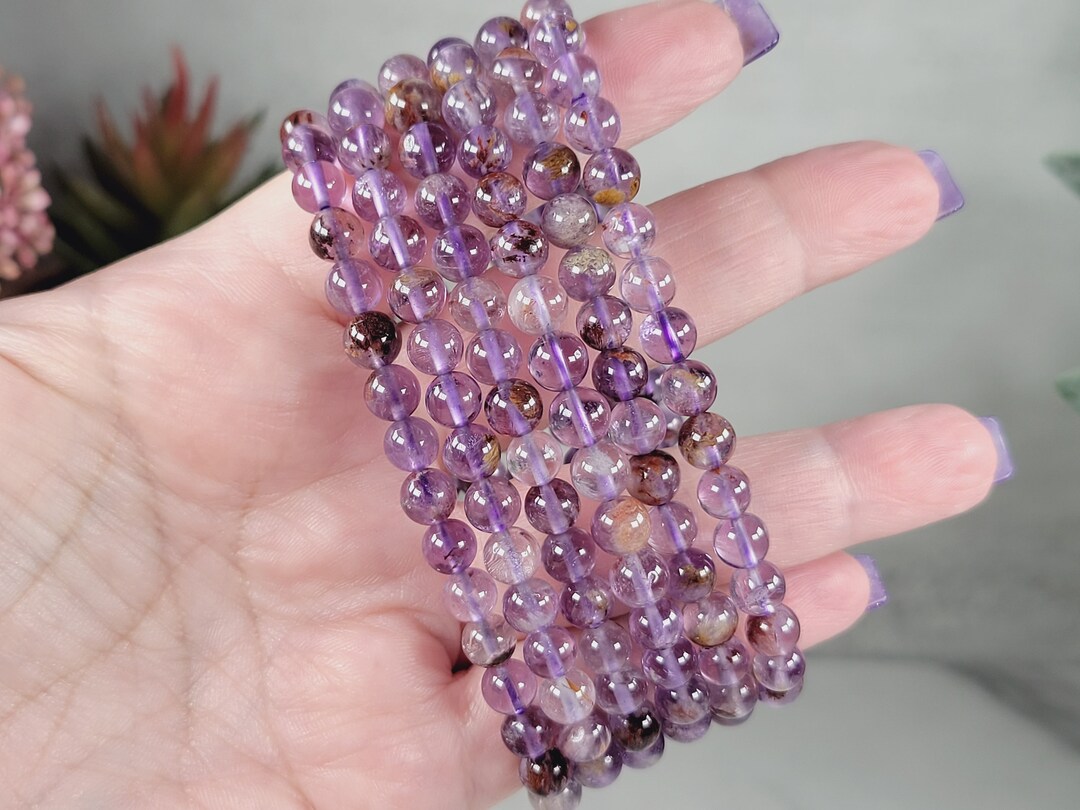 Super Seven 6mm Beaded Bracelet Super 7 Crystal Healing - Etsy