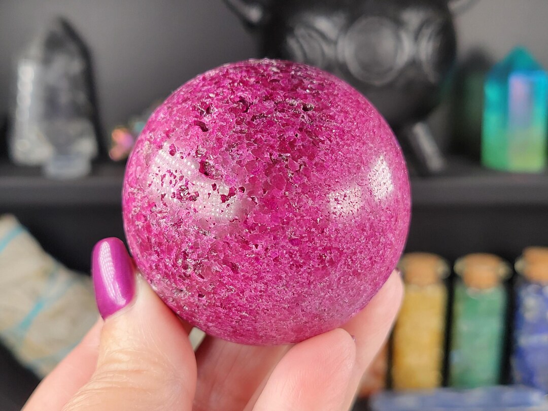 Honeycomb Ruby Corundum Sphere Crystal Sphere Ruby Crystal Healing Crystal - Etsy