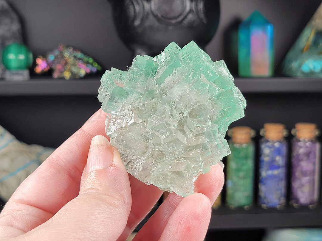 Rare Cubic Green Halite Cluster - Rare Minerals - Raw Crystals ...