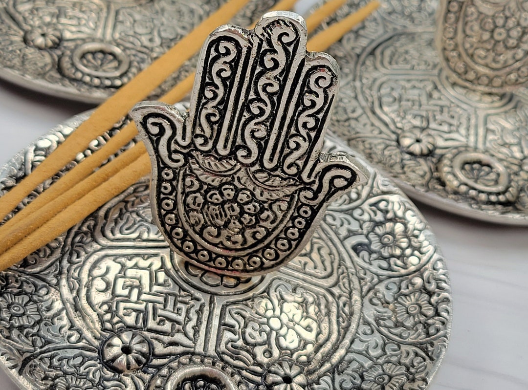 Hamsa Hand Metal Incense Burner - Aromatherapy - Healing Crystals - Etsy