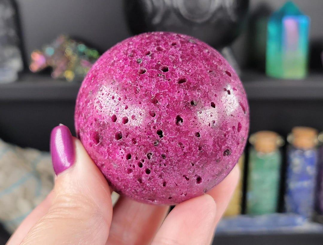 Honeycomb Ruby Corundum Sphere Crystal Sphere Ruby Crystal Healing ...