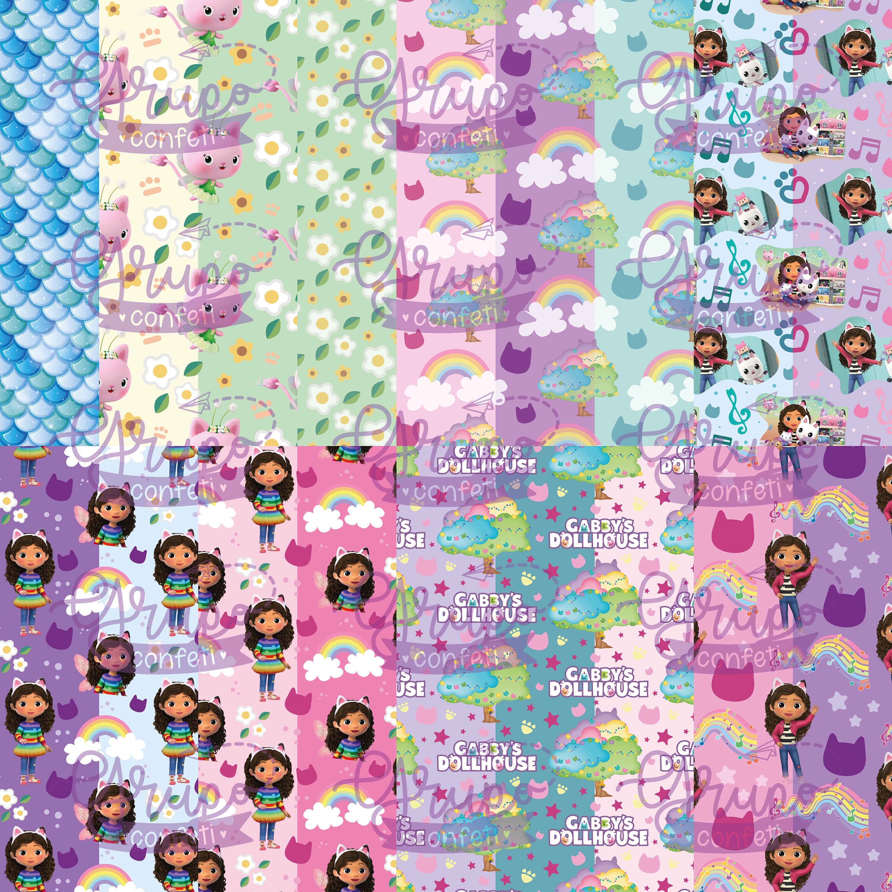 Gabby's Dollhouse Digital Papers Seamless Patterns - Etsy Finland
