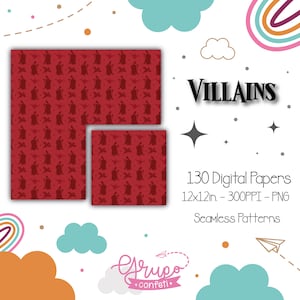 Villains Digital Papers, Digital Download, Ursula, Maleficent, Evil ...