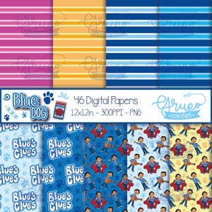 Blue Dog Digital Papers, Digital Download, Seamless Patterns - Etsy