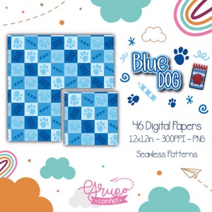 Blue Dog Digital Papers, Digital Download, Seamless Patterns - Etsy