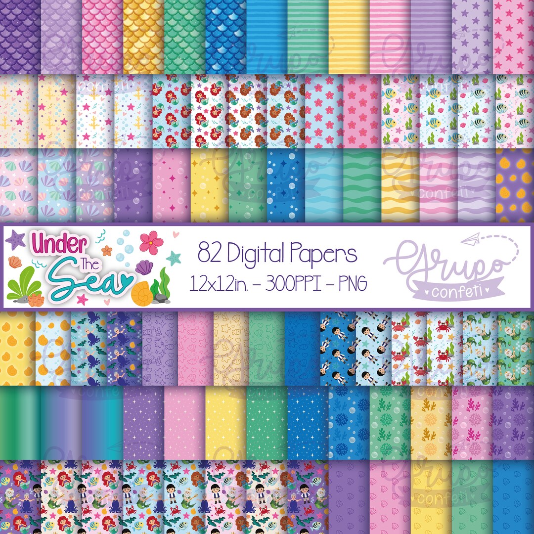 Under the Sea Digital Papers, Digital Download, Seamless Patterns ...