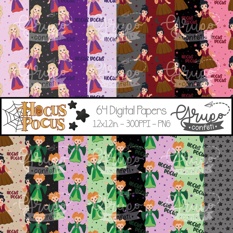 Hocus Pocus Digital Papers and Cliparts Digital Download - Etsy