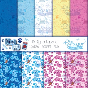 Blue Dog Digital Papers, Digital Download, Seamless Patterns - Etsy