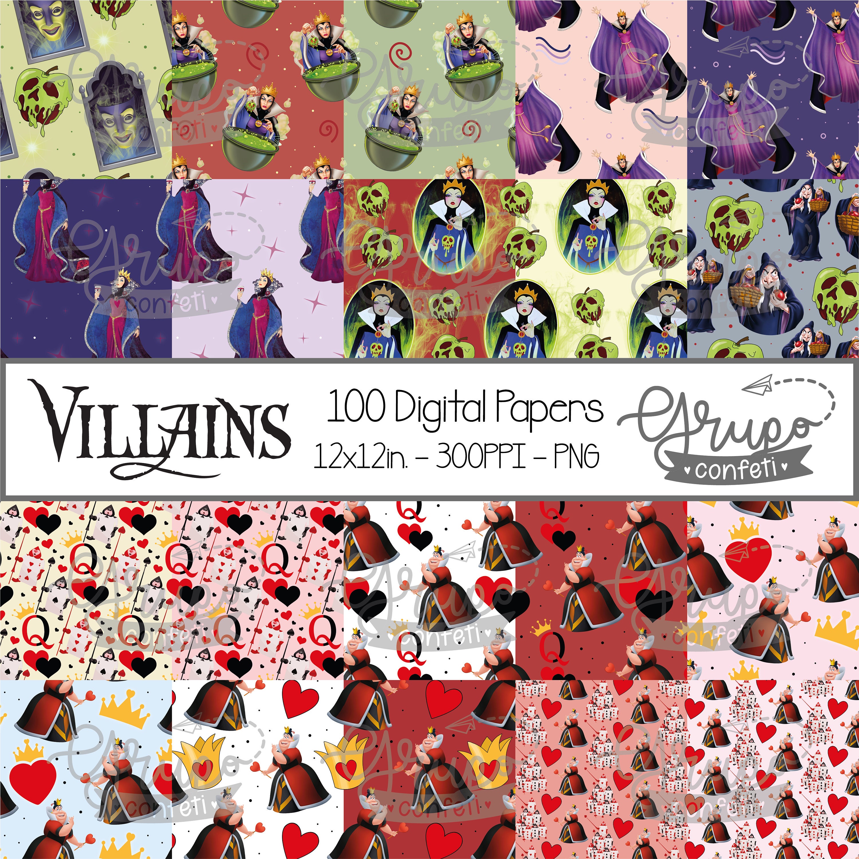 Villains Digital Papers Digital Download Ursula Maleficent - Etsy
