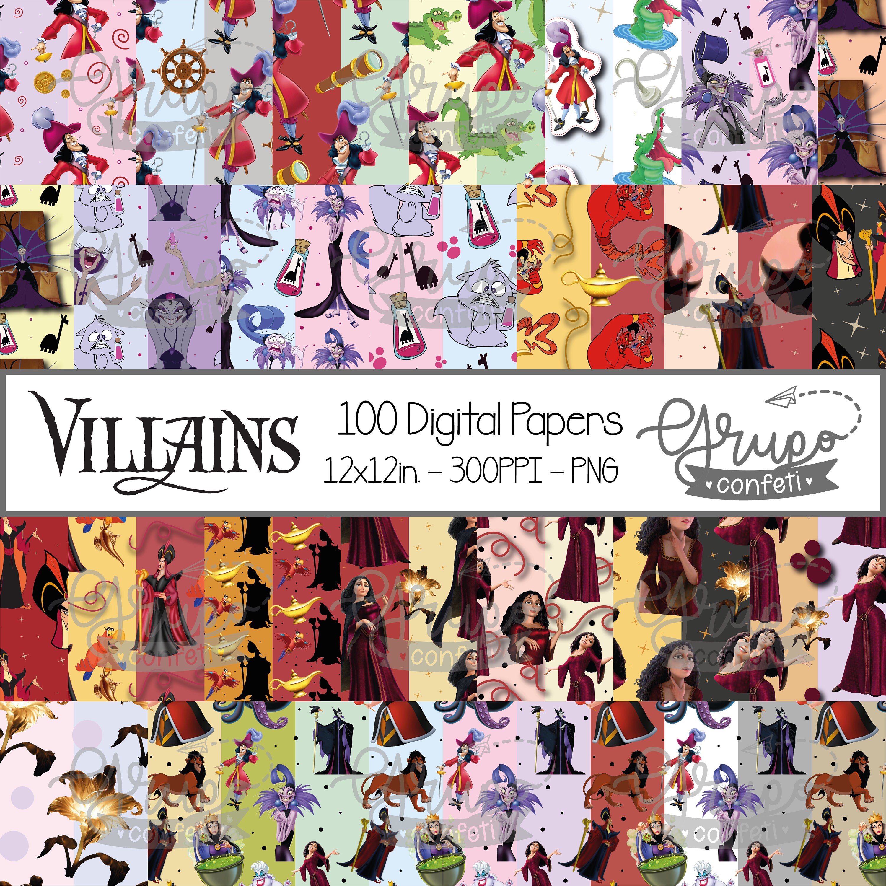 Villains Digital Papers Digital Download Ursula Maleficent - Etsy