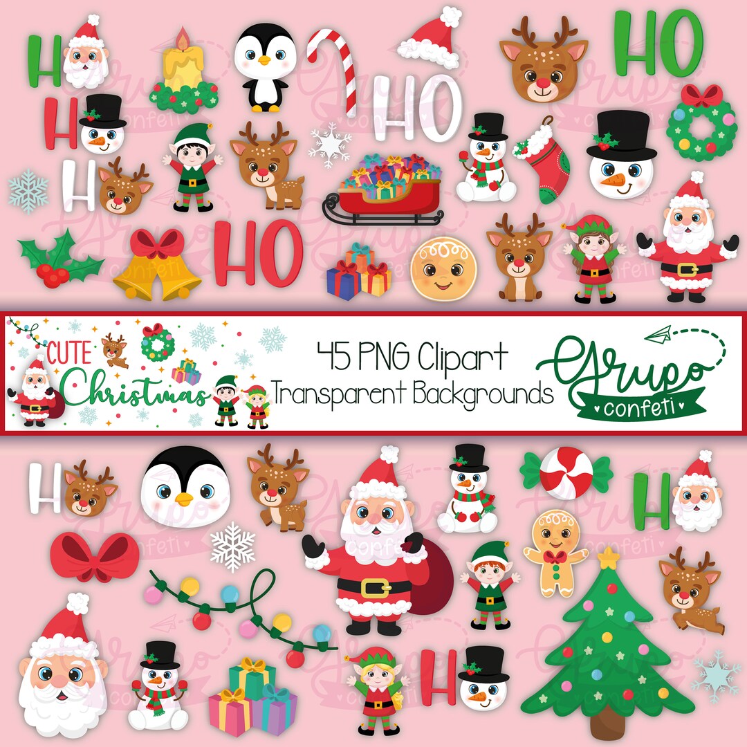 Christmas Clipart Bundle, Immediate Digital Download, Santa Clipart ...