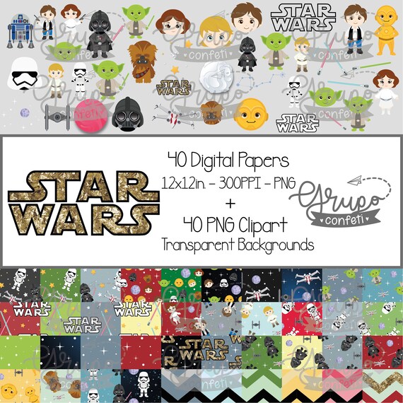 Star Wars Clipart and Digital Papers Immediate Digital | Etsy UK