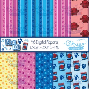 Blue Dog Digital Papers, Digital Download, Seamless Patterns - Etsy