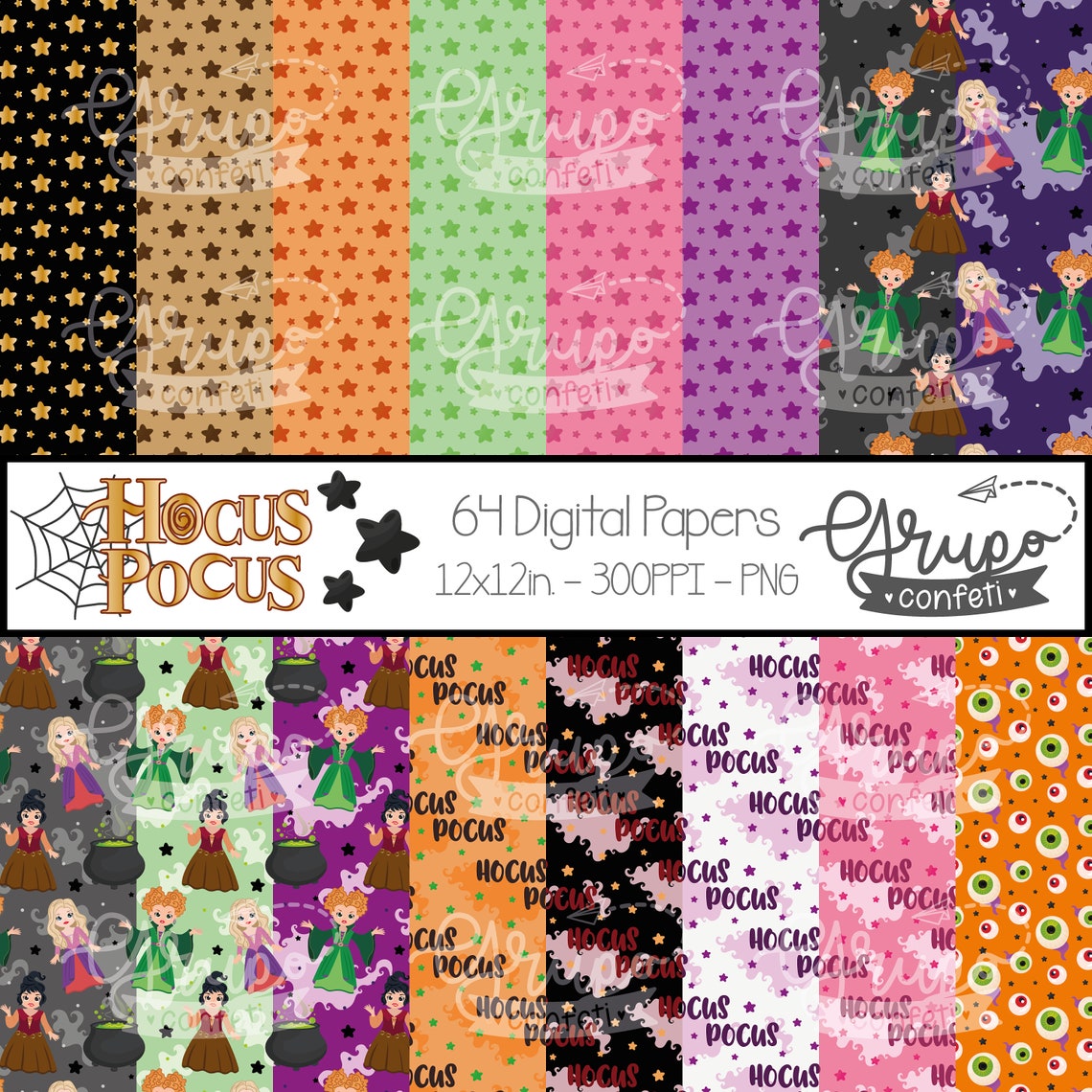 Hocus Pocus Digital Papers Digital Download Seamless - Etsy