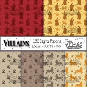 Villains Digital Papers, Digital Download, Ursula, Maleficent, Evil ...
