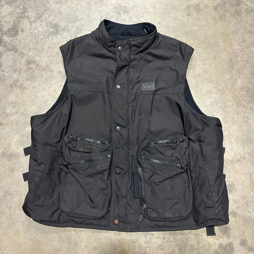 Vintage Polo Sport Black Swat Utility Vest Insane Sz XL - Etsy