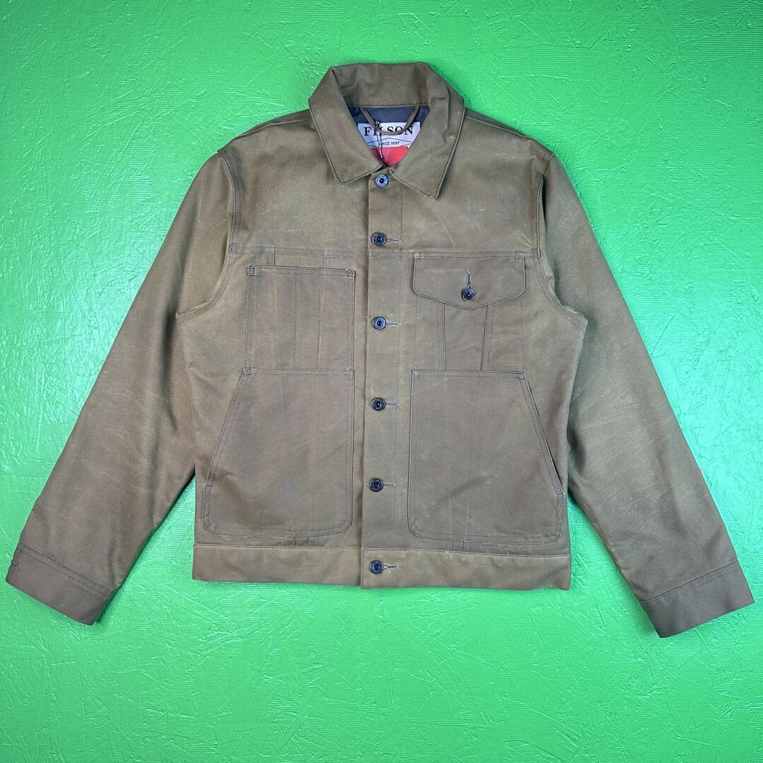 Filson Jacket Mens Small Brown Waxed Canvas Workwear Utility Seattle ...