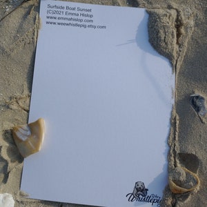 Hand Painted Beach Fine Art Printed 5x7 Poster Set of 4 Post Card, Flat ...
