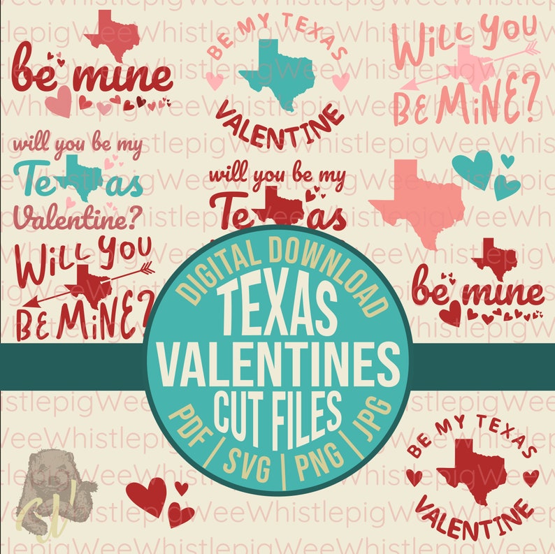 Valentine SVG Texas Valentine PNG Texas Sweetheart Cut File Valentine ...