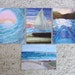 Hand Painted Beach Fine Art Printed 5x7 Poster Set of 4 Post Card, Flat ...