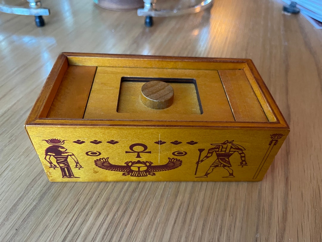 Egypt Wood Puzzle Box Pharaoh Birds Cobra Ankh Gods - Etsy