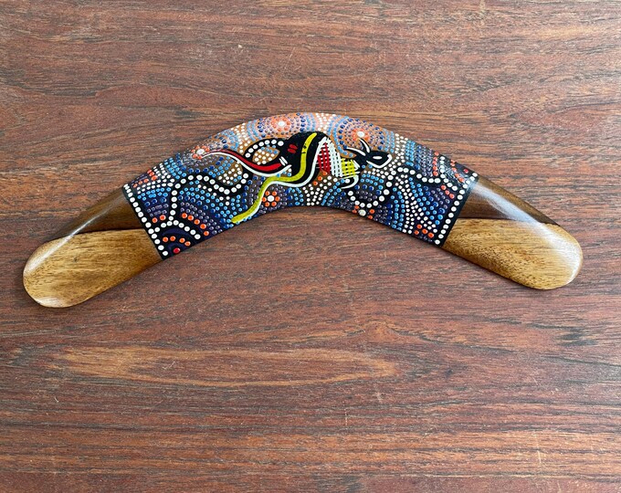 Authentic Australian Boomerang Hand Painted Collector Beautiful Art ...