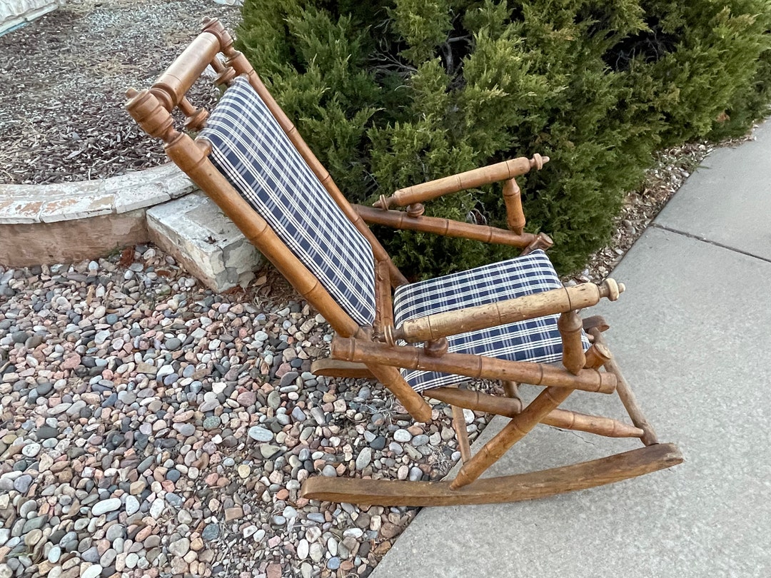 Antique Stick & Ball Spindle Walnut Rocking Chair - Etsy