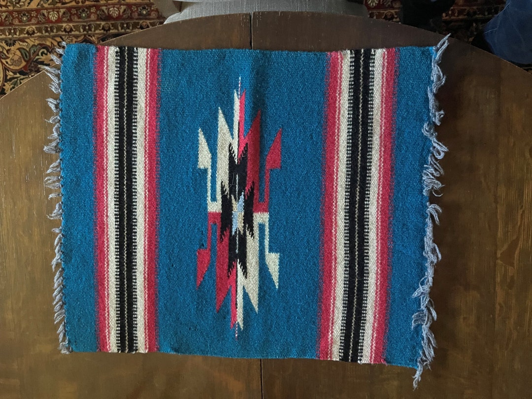 Chimayo Traditional Wool Deep Blue Weaving - Etsy