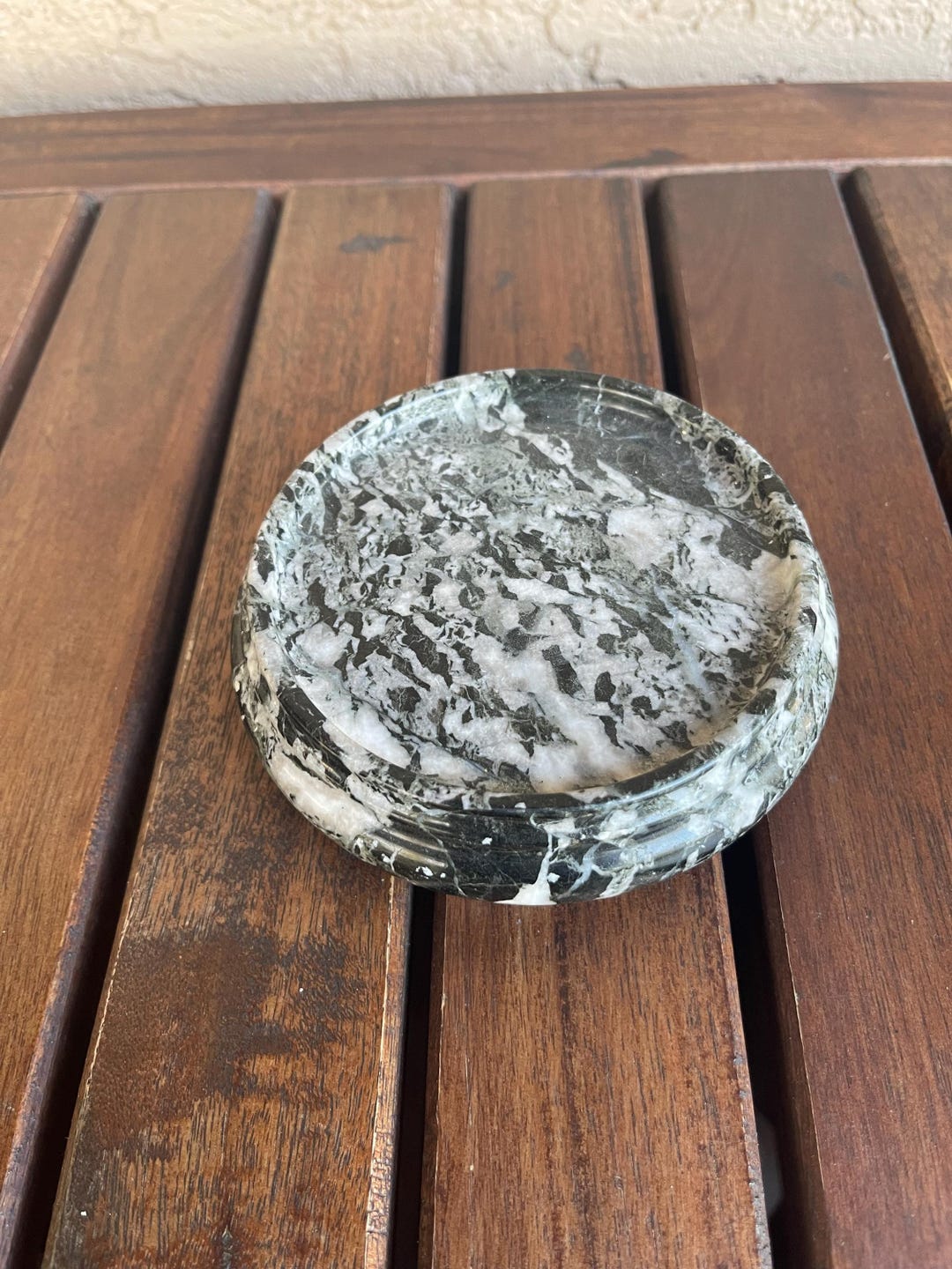Black White Marble Wide Display Riser With Inset Surface Pedestal Stand ...