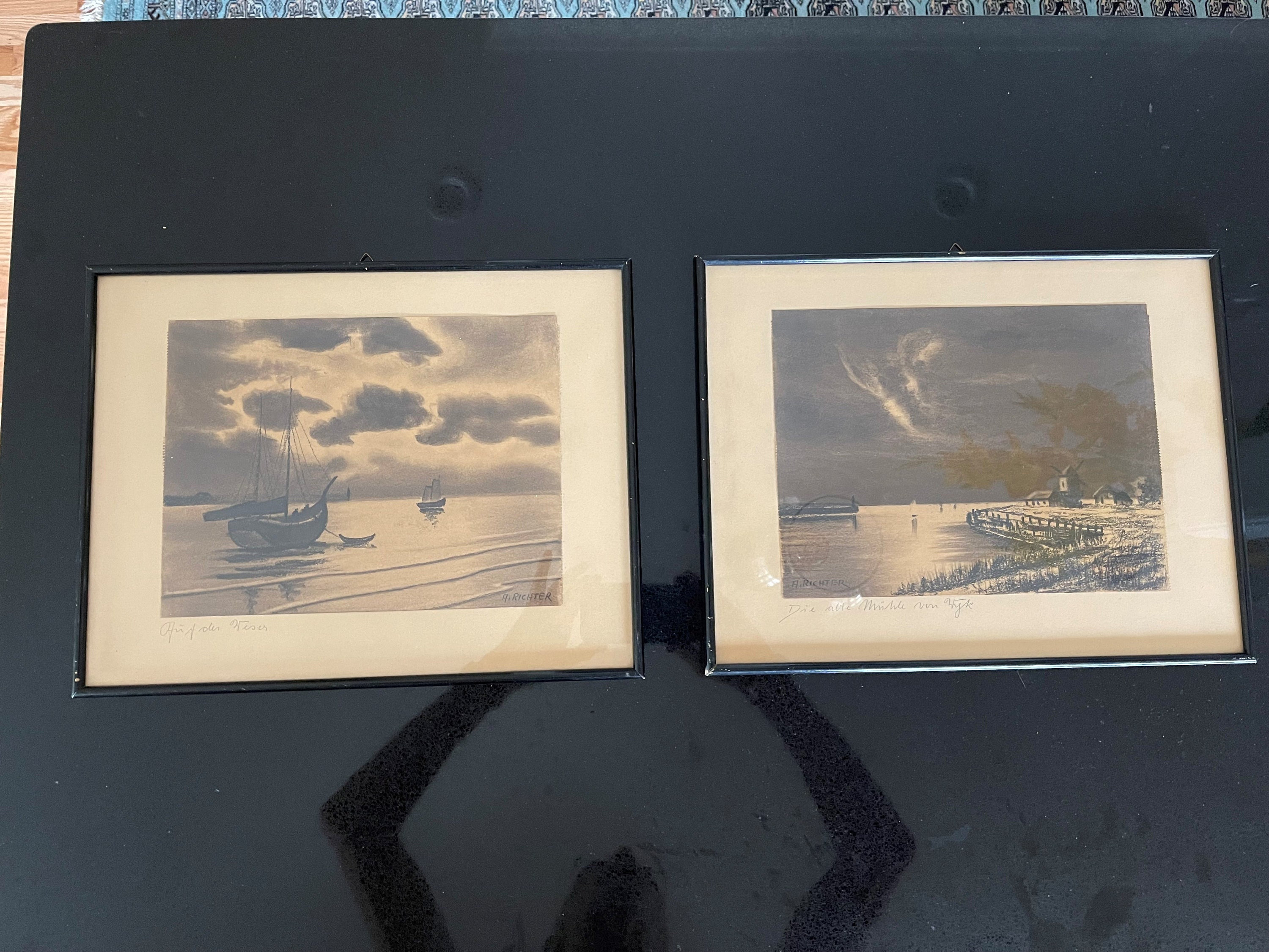 Albert Richter Charcoal Drawings From the 1800's - Pair - Etsy