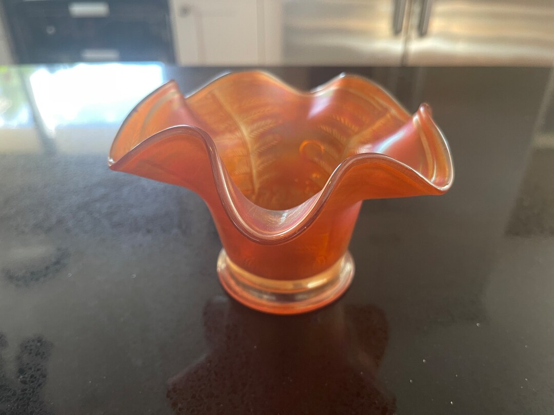 Vintage Fenton Art Glass Fern Pattern Nut Dish - Etsy