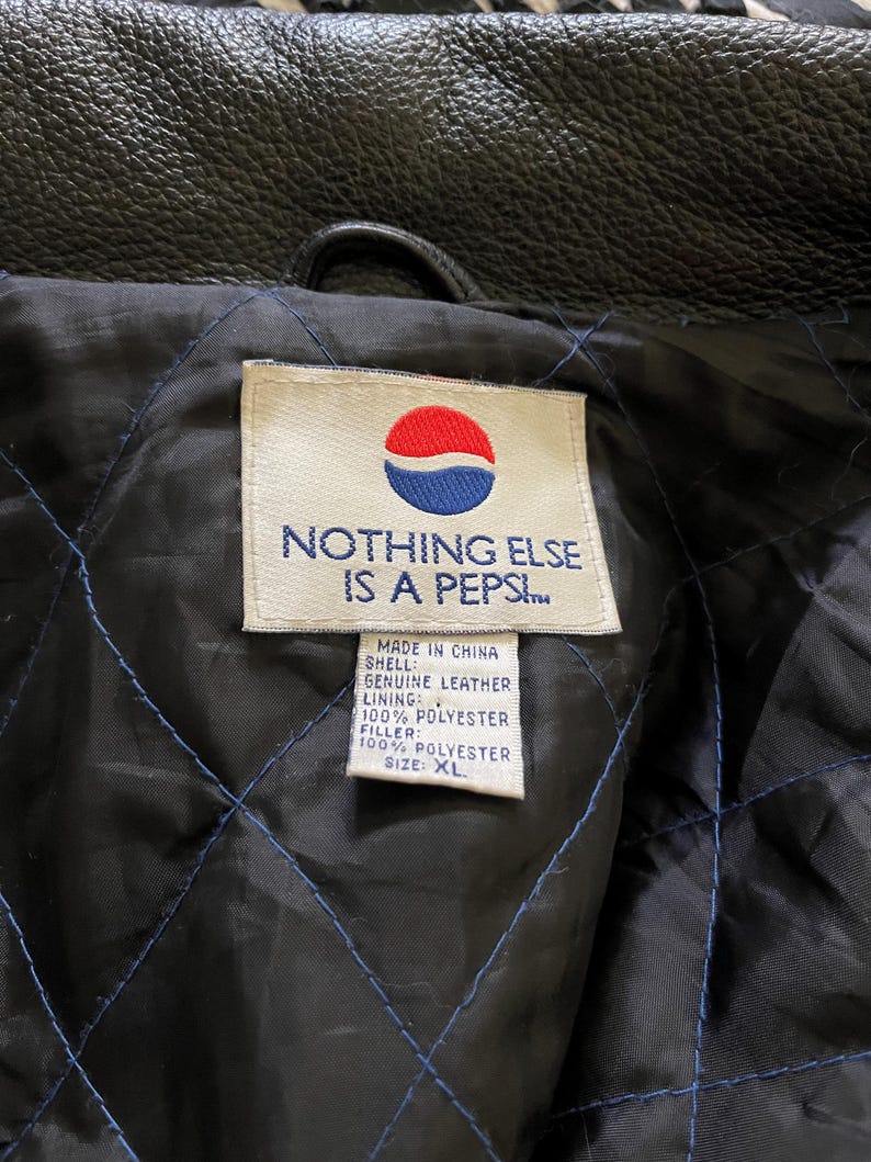 Vintage Nothing Else is a Pepsi Black Bomber Leather Jacket - XL - Etsy