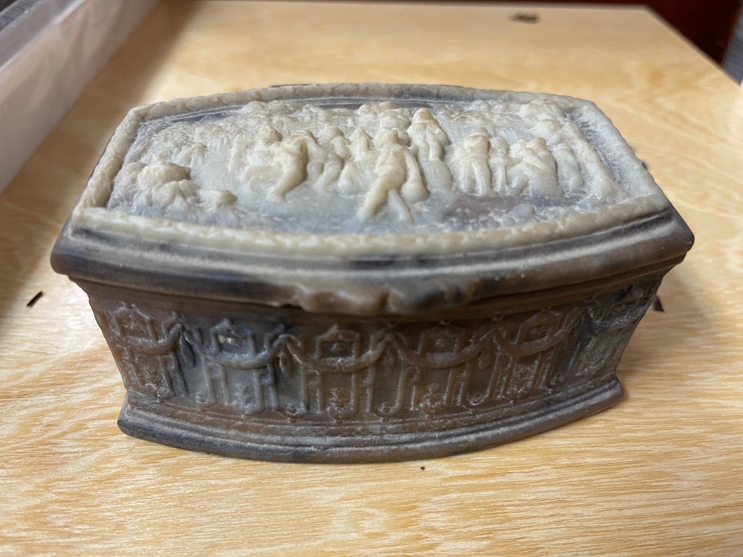 Vintage Italian Incolay Stone Neoclassical Jewelry Box - Etsy