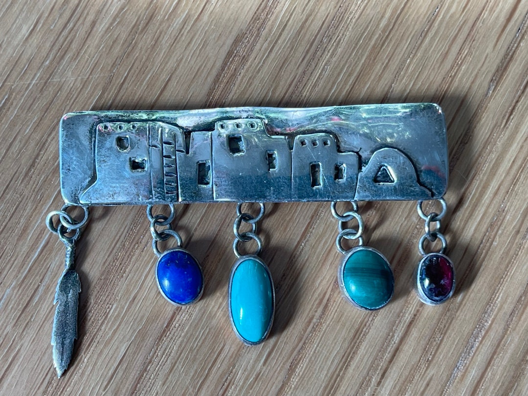 Vintage Sterling Native American Navajo E. Pino Nakai Pueblo Dwelling ...