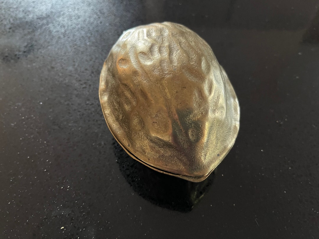 Folk Art Brass Large Walnut Shape Nutcracker Rare - Etsy