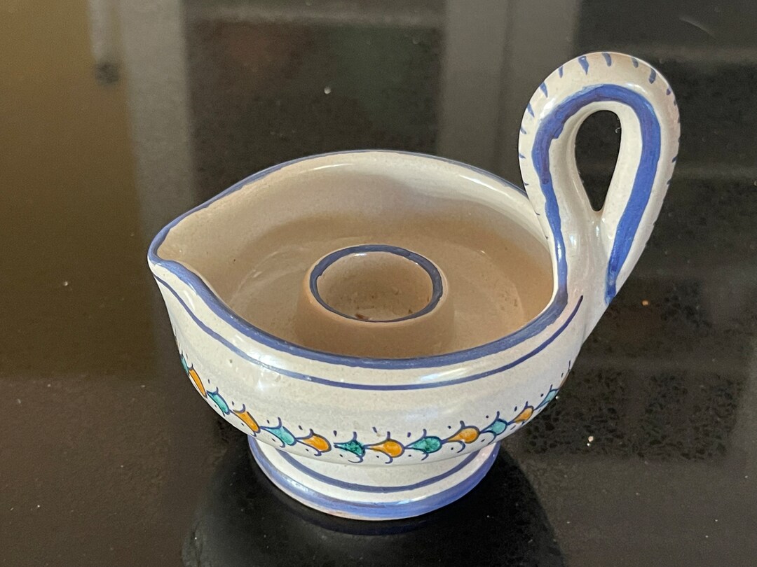 Folk Art Deruta Italian Pottery Vintage Candle Holder - Etsy