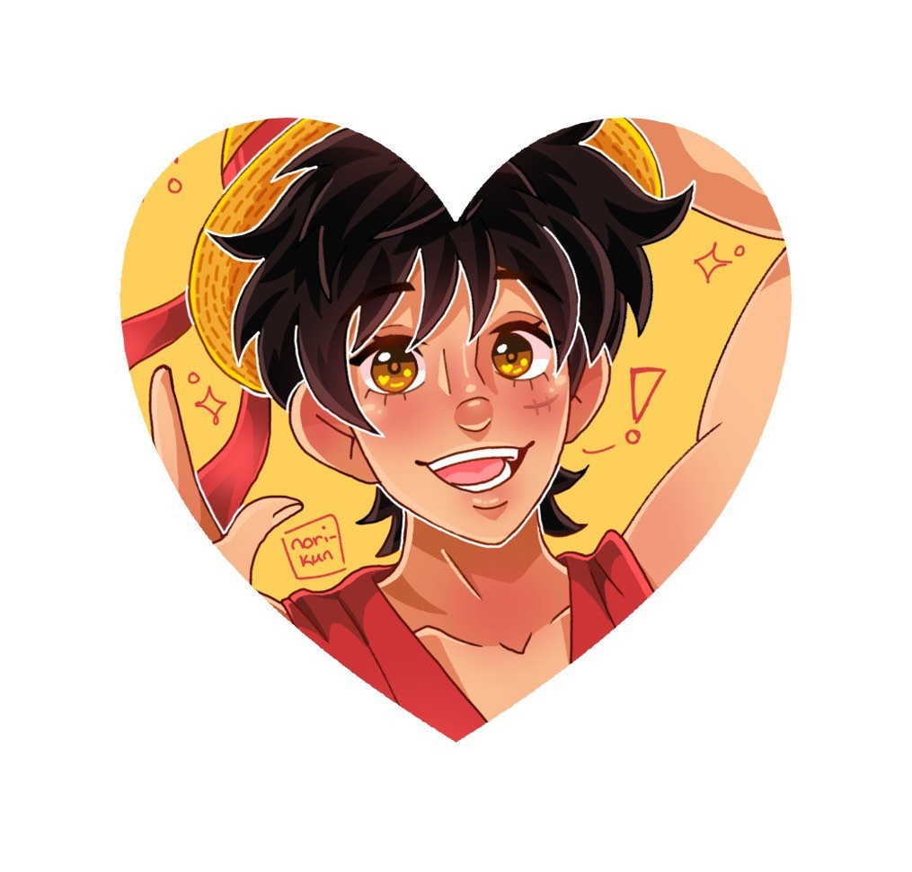 Luffy Heart Sticker - Etsy Canada