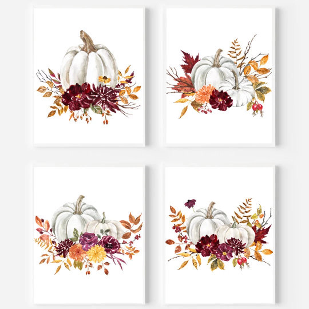 Set of 4 Fall Prints Fall Home Decor Fall Printable Fall Wall Art Fall ...