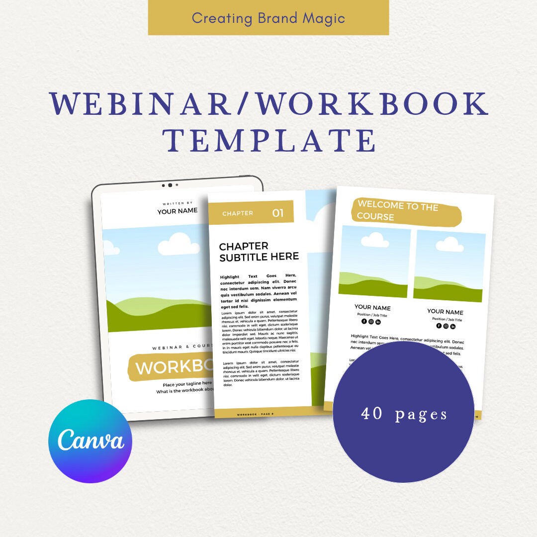 Webinar or Workbook Template for Canva - Etsy