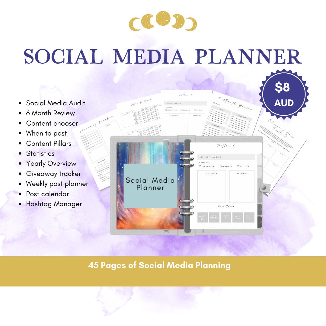 Printable Social Media Planner - Etsy