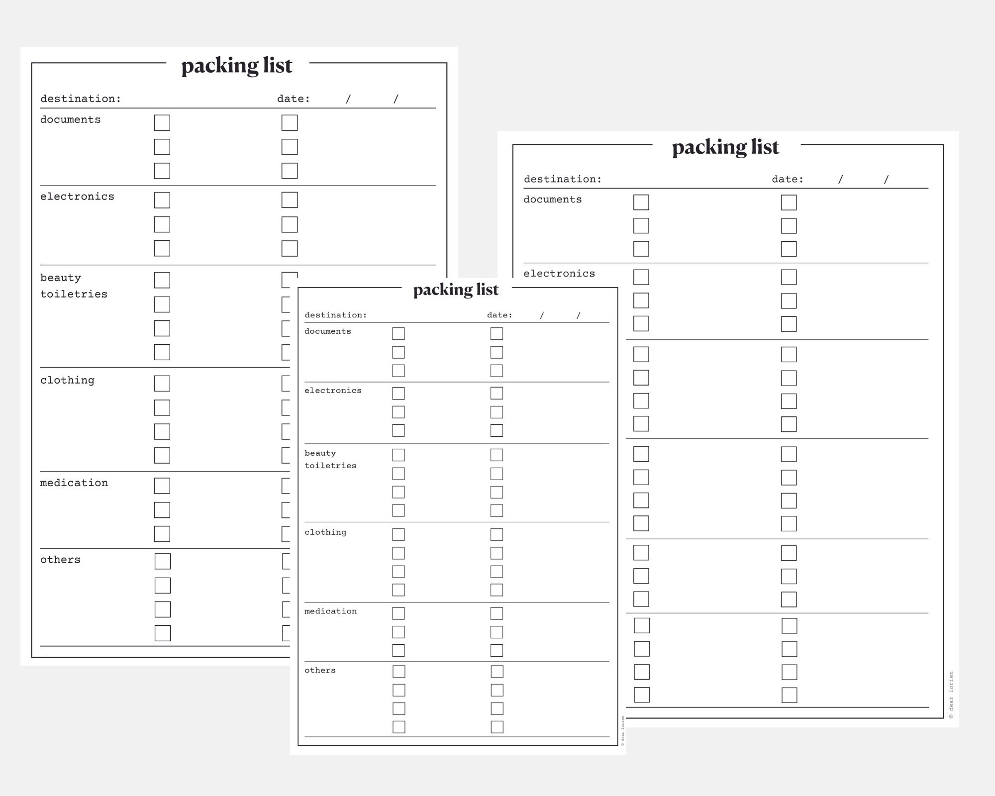 Printable Packing List Printable A4 A5 US Letter - Etsy Canada