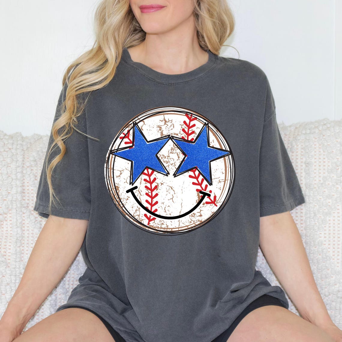 Baseball Smiley Face Glitter Stars PNG ONLY - Etsy