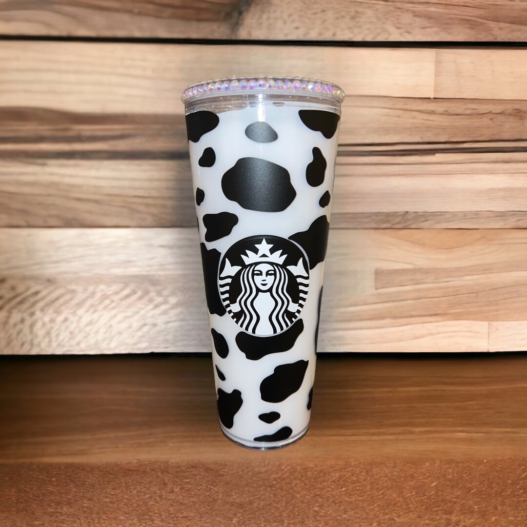 Cow Print/milk Snowglobe Tumbler // 24 Oz Starbucks Double Wall Acrylic ...